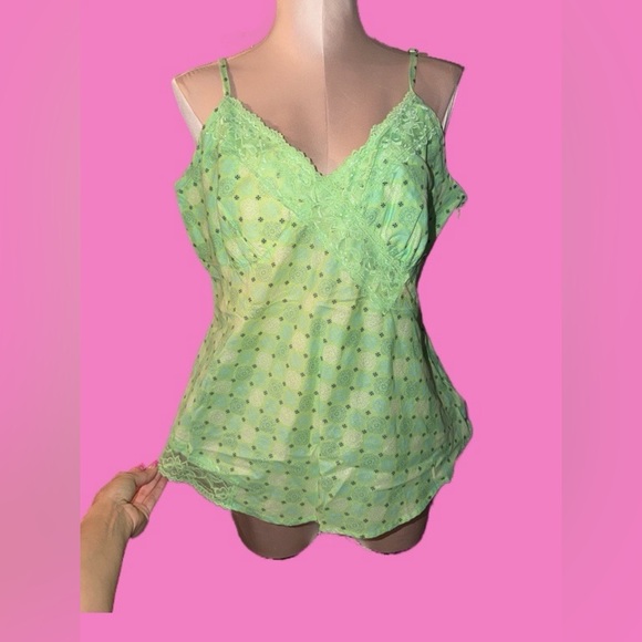 George | Tops | George Green Lace Trim Babydoll Cami Top | Poshmark